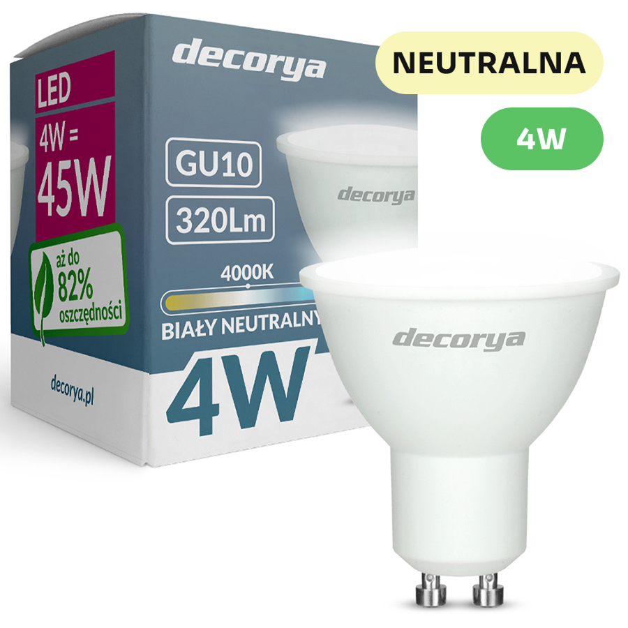 Żarówka LED GU10 4W 4000K - Decorya.pl