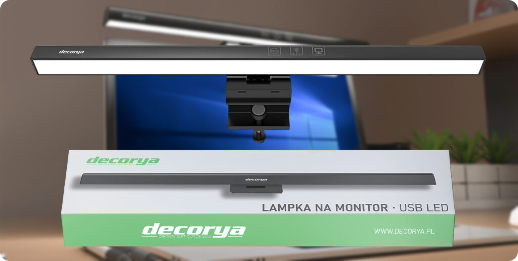 Lampka na monitor LED 5W 33cm USB Decorya MTOffice z regulacją jasności ...