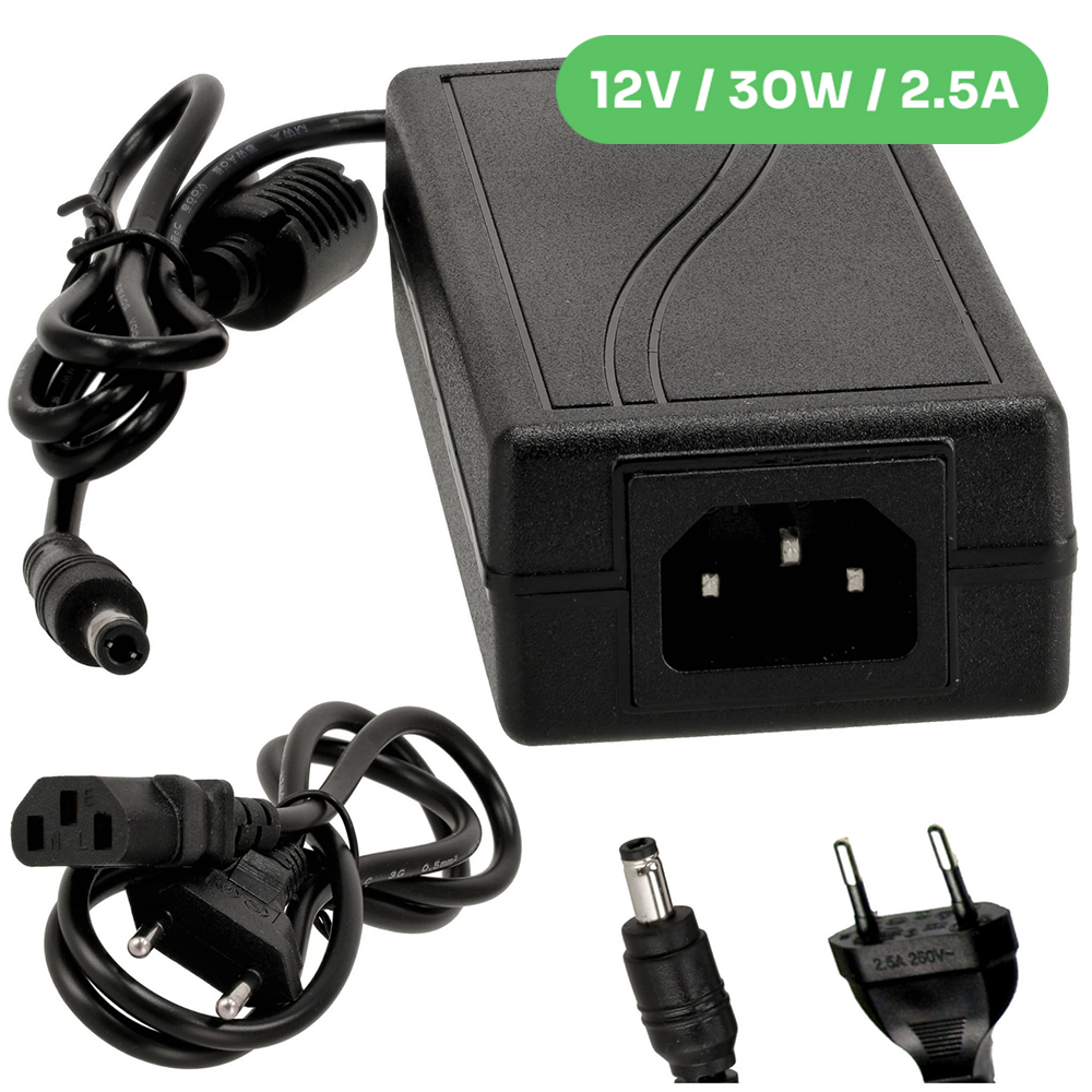 Zasilacz desktop 12V 30W 2.5A z kablem - Decorya.pl